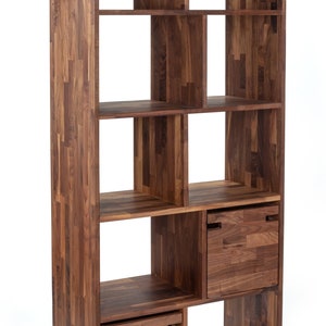 Tall Walnut Bookcase, Open Shelving, Solid Walnut, Natural Finish - Etsy