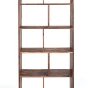Tall Walnut Bookcase, Open Shelving, Solid Walnut, Natural Finish - Etsy