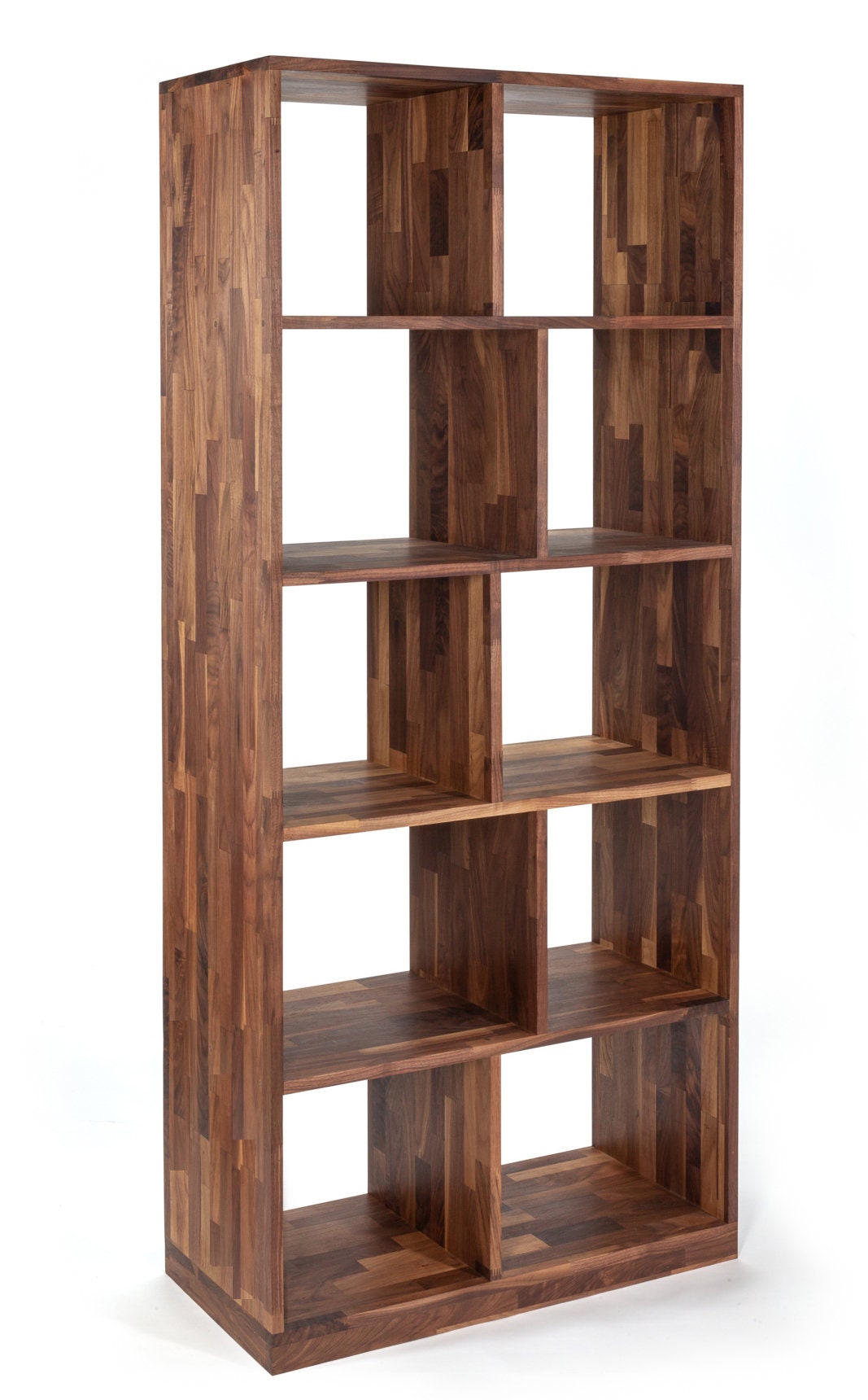 Tall Walnut Bookcase, Open Shelving, Solid Walnut, Natural Finish - Etsy