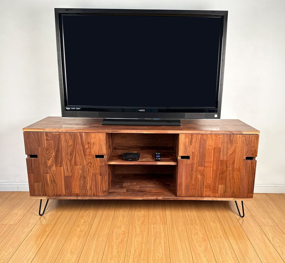 Zuma Tv Console, Accent Cabinet, Mid Century Modern, Solid Walnut - Etsy