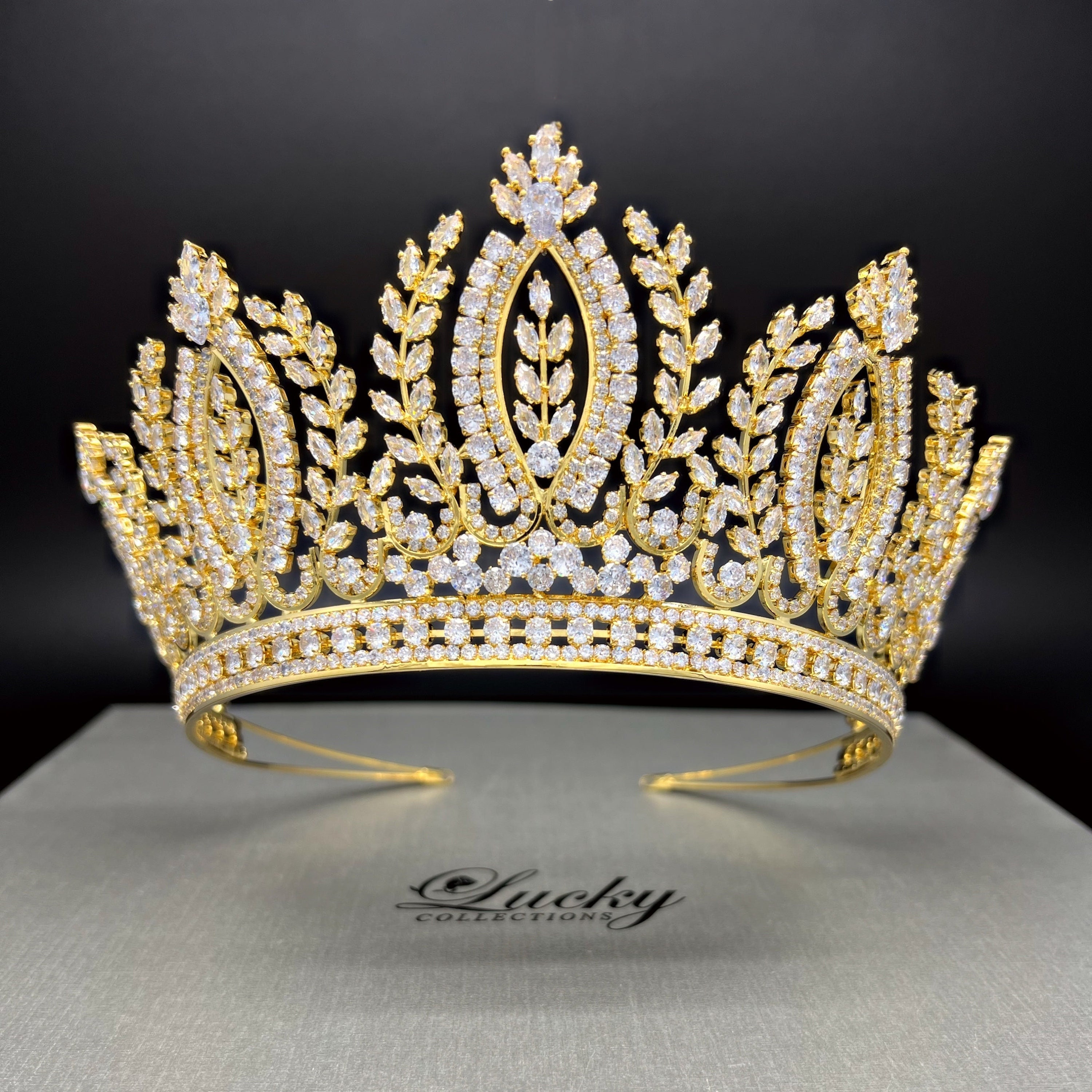 TALL Tiara, Bridal Crown, Crystal High Crown for Quince, Swarovski ...