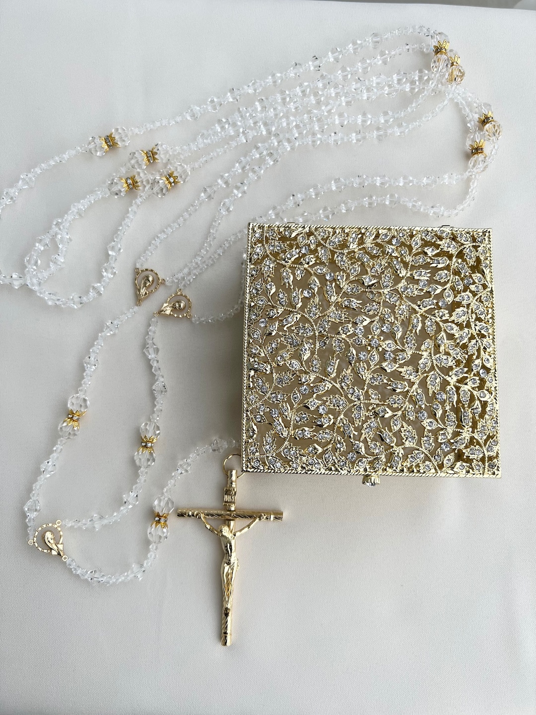 Wedding Lasso With Lasso Box, Diamond Shaped Cut Crystal Lasso Bead ...