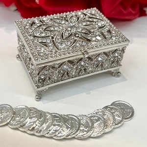 Wedding Arras Box and FREE COINS - Vintage Rectangle -wedding Coin (las ...