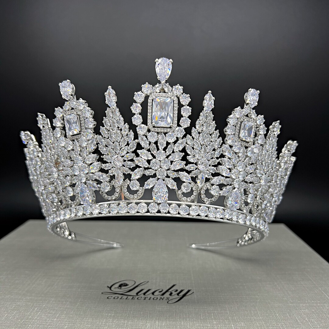 Tall Tiara, Bridal Crown, Quinceanera Corona, Wedding Headpiece, Tall ...