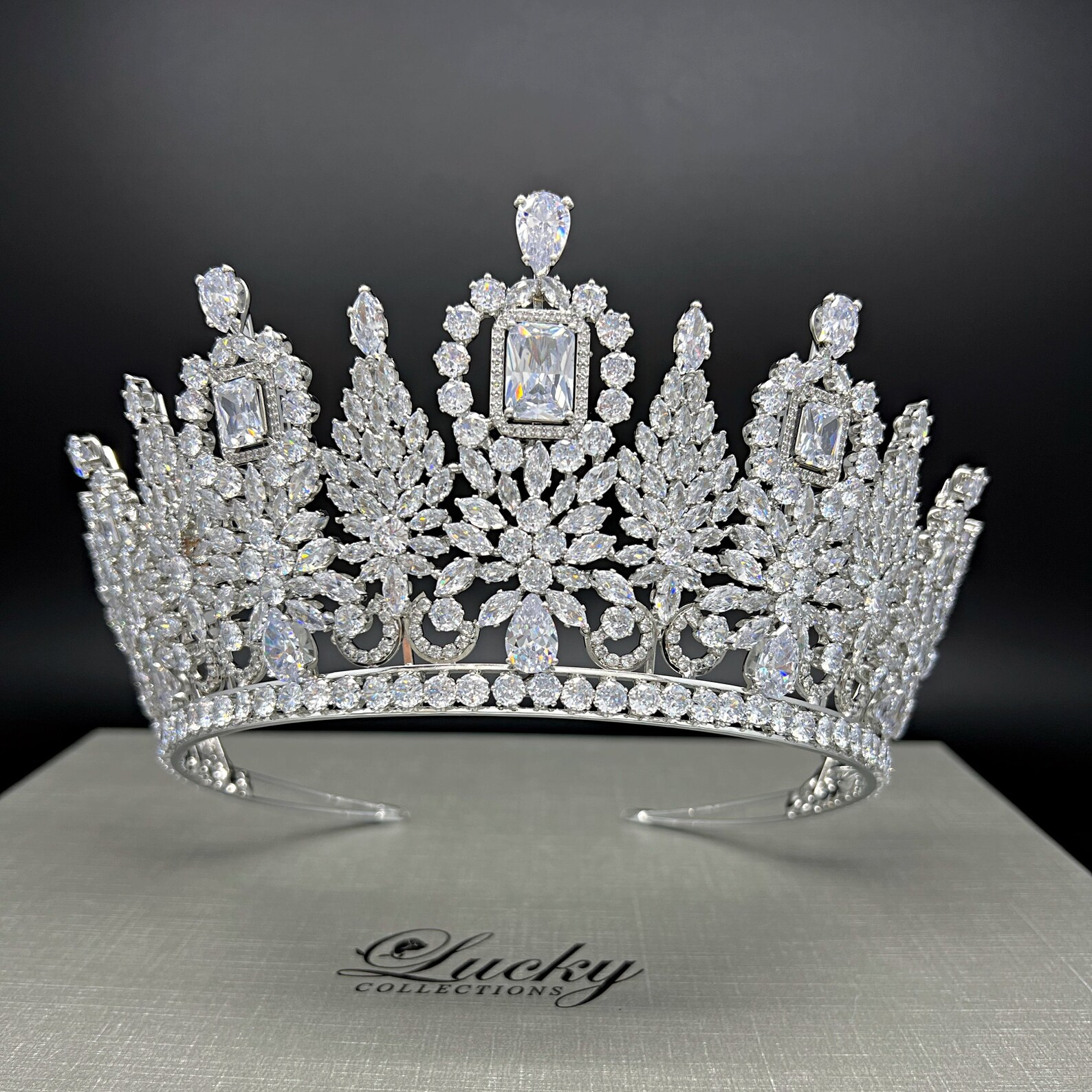 Tall Tiara Bridal Crown Quinceanera Corona Wedding - Etsy