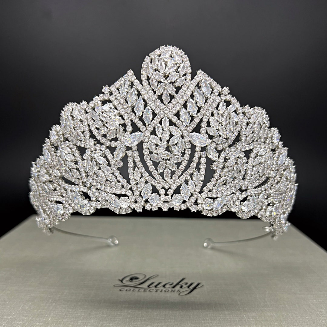 Quinceanera Tall Crown Tiara, Corona Alta, Pageant Crown, Tiara for ...