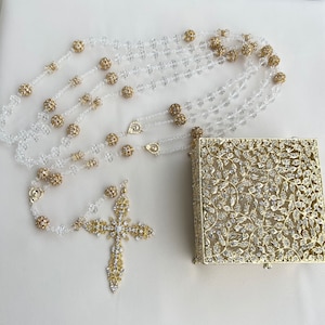 Wedding Lasso & Box Combo, Rhinestone and Crystal Galore With Filigree ...