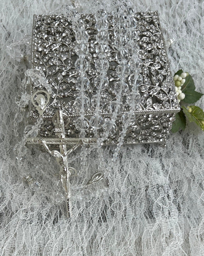 Wedding Crystal Lasso With Gold Box, Wedding Lasso Rosary With Cross ...