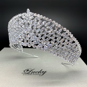 Tiara for Quince, Bridal Crown, Quinceanera Tiara, Tall Shiny Tiara for ...