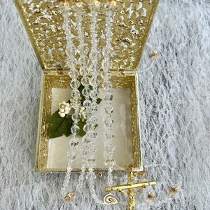 Wedding Crystal Lasso With Gold Box, Wedding Lasso Rosary With Cross ...