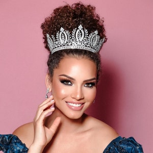 TALL Tiara, Bridal Crown, Crystal High Crown for Quince, Swarovski ...