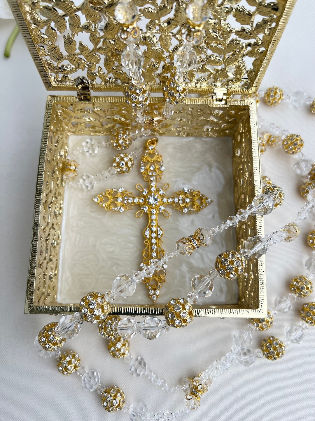 Bridal Lasso & Lasso Box, Sparkling Beads, Shiny Lazo Y Caja De Boda ...