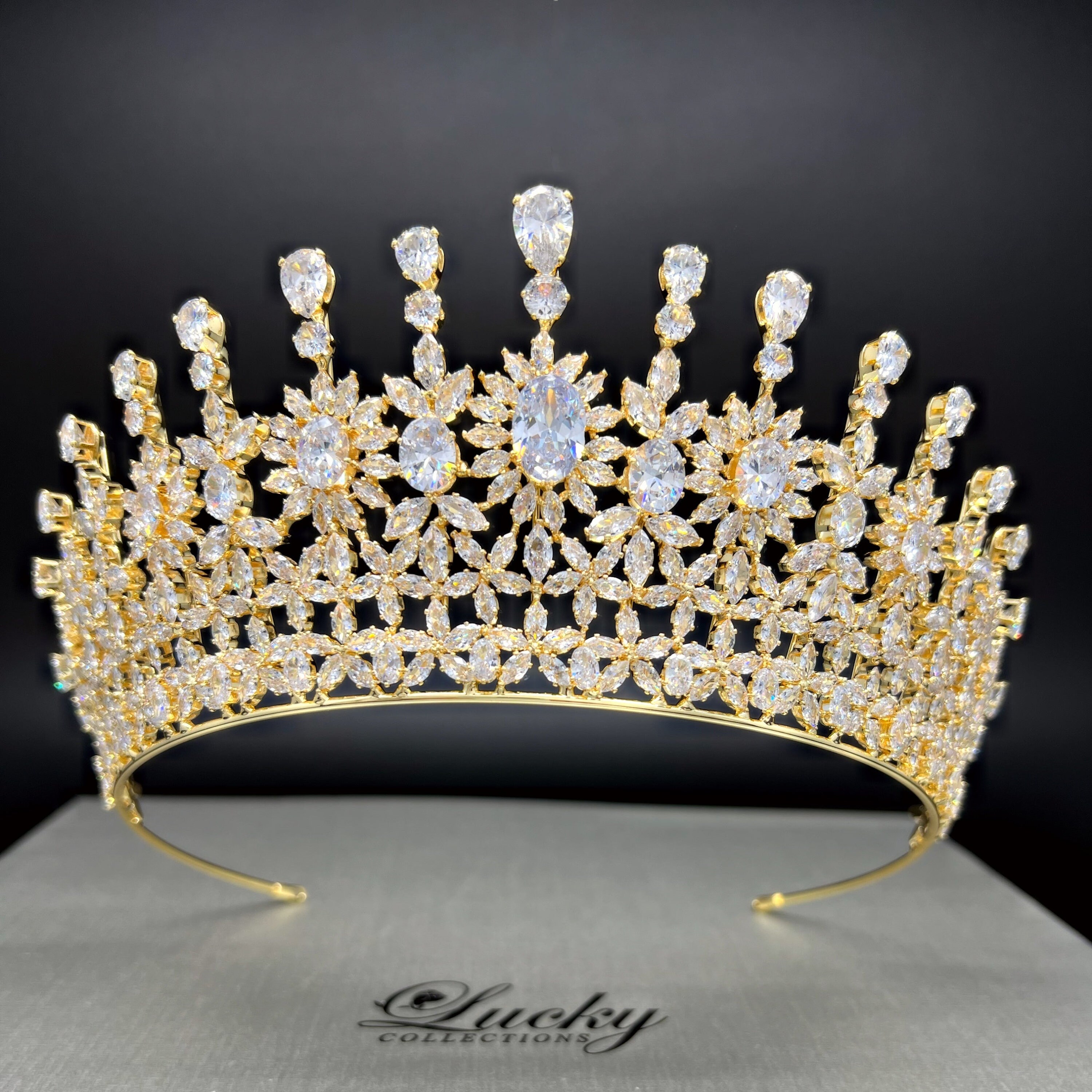 QUEEN Bridal Crown Quinceanera Corona Tall Crown Tall - Etsy