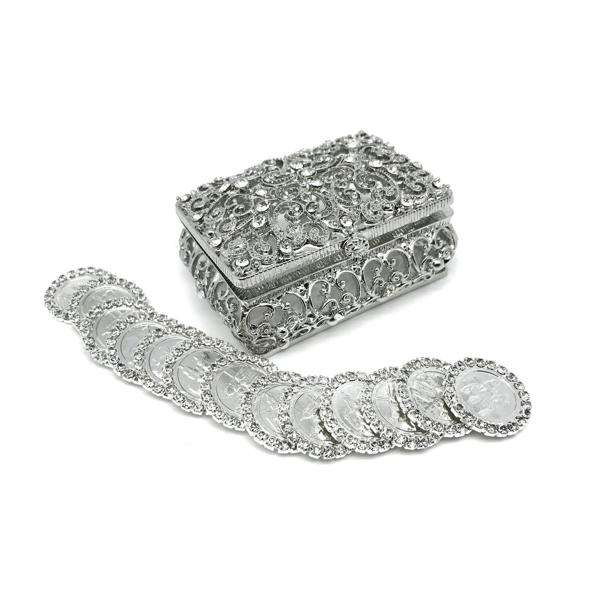 Wedding Arras, NEW DESIGN! FREE Coins Arras Box With Rhinestone Coins ...