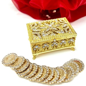 Wedding Arras Box and FREE COINS - Vintage Rectangle -wedding Coin (las ...
