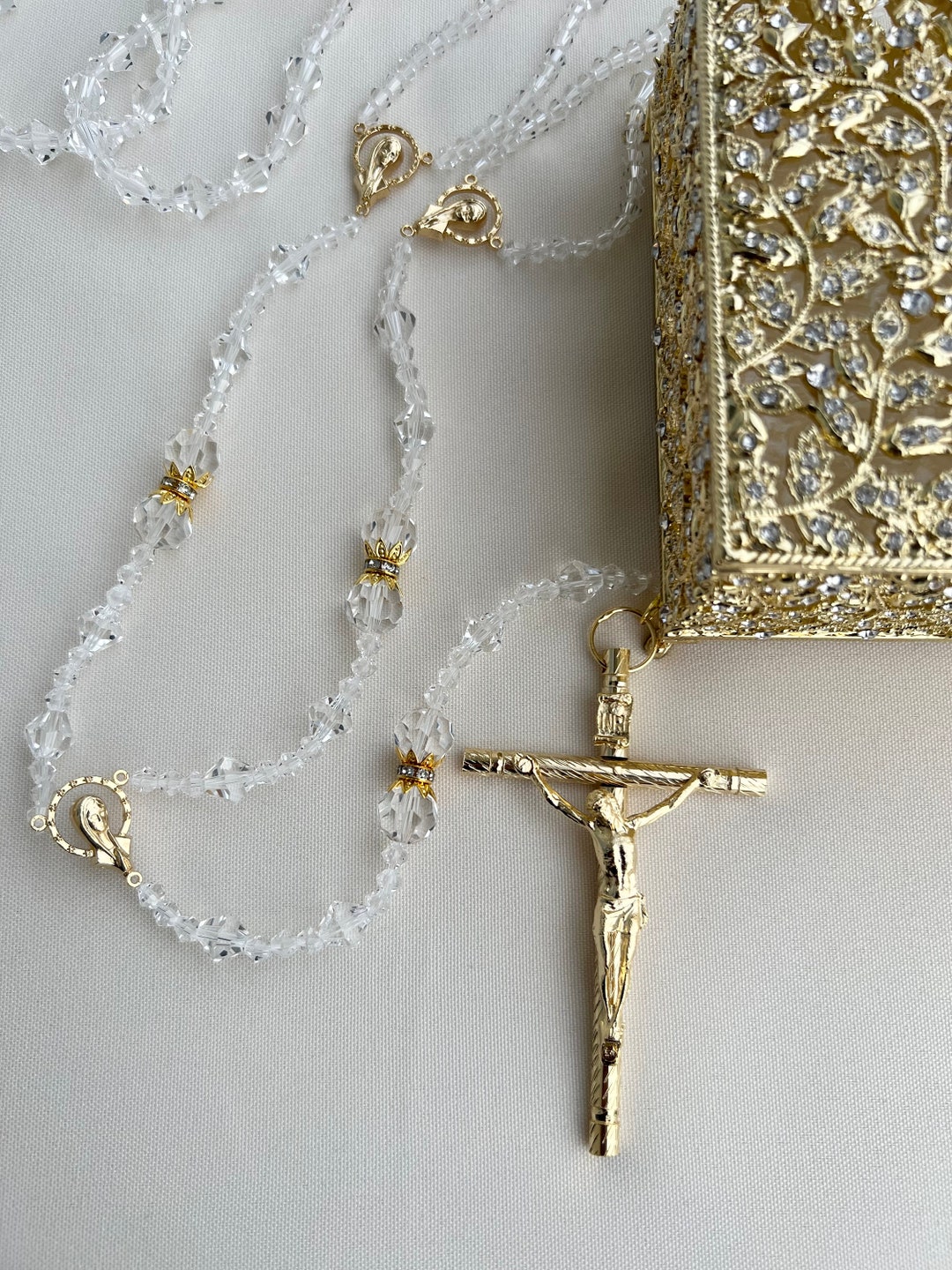 Wedding Lasso With Lasso Box, Diamond Shaped Cut Crystal Lasso Bead ...