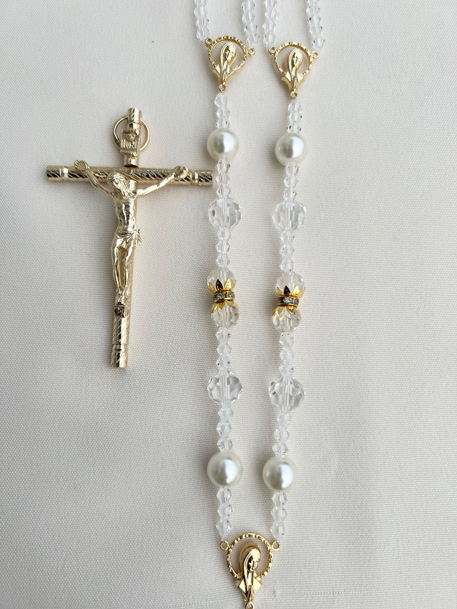Wedding Lasso With Box, Ivory Pearl and Crystal Bead Lazo by Lucky ...