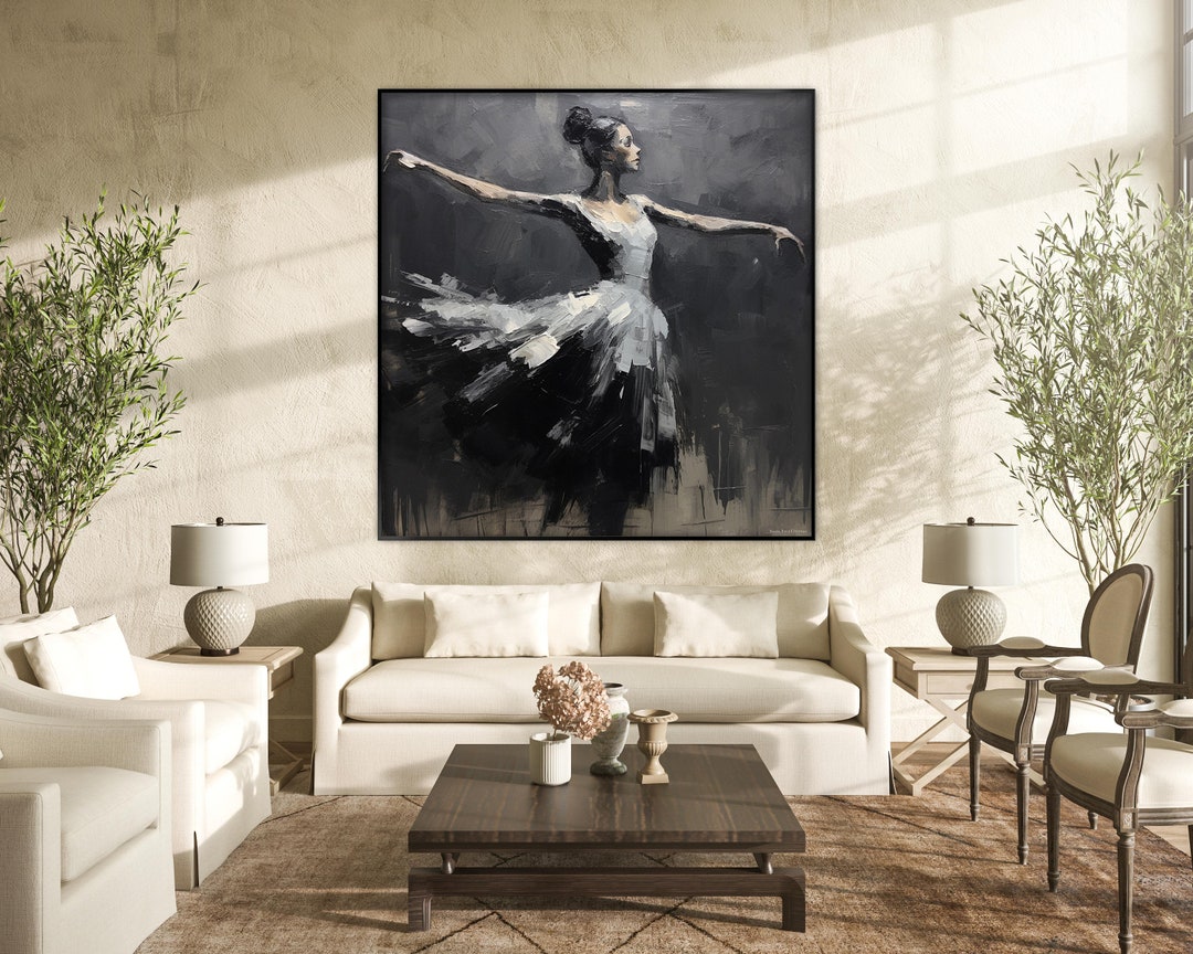 Hand Painted Ballerina Oil Painting: Abstract Textured Wall Art - Etsy