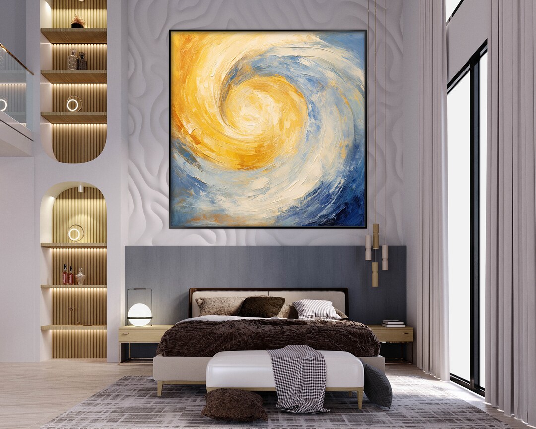 Hand Painted Hurricane Oil Painting: Textured Abstract Wall Art - Etsy