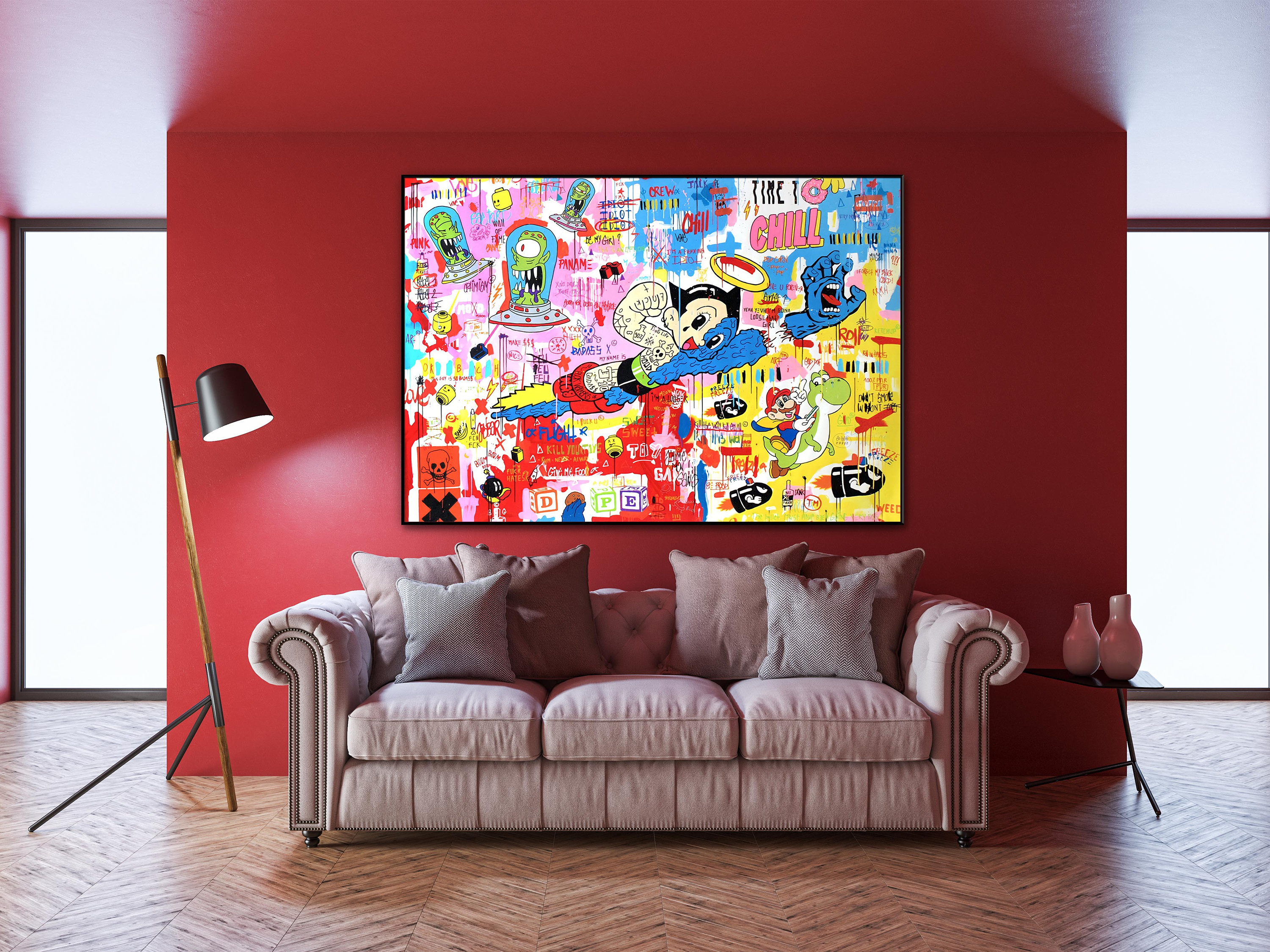 Cartoon Canvas Art, 100% Hand Painted, Original Painting, Graffiti Art ...
