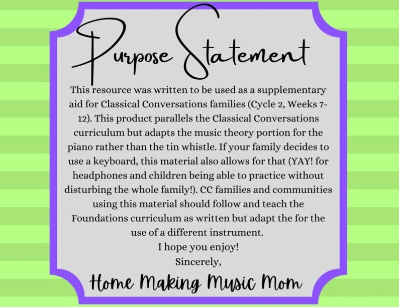 CC Classical Conversations Cycle 2 Music Theory Fall Piano - Etsy