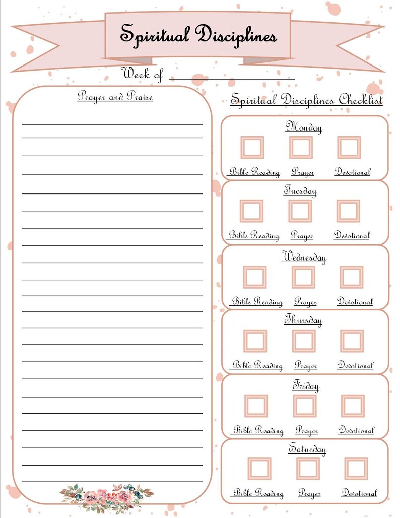 Printable Sermon Notes and Spiritual Disciplines Tracker Checklist - Etsy