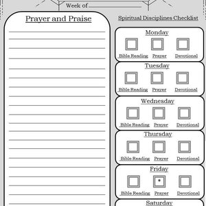 Printable Spiritual Discipline Tracker and Sermon Notes - Etsy