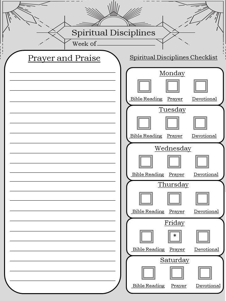 Printable Spiritual Discipline Tracker and Sermon Notes - Etsy