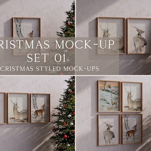 Christmas Frame Mockup Bundle, Christmas Gallery Wall Mockup, Christmas ...