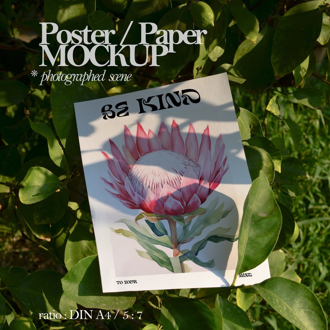 A4 Poster Paper Mockup, Natural Light and Shadow Mock Up, Art Print ...