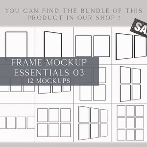 3 Black Frames Mockup, Thin Frames Minimal Simple Mock Up, Art Print ...