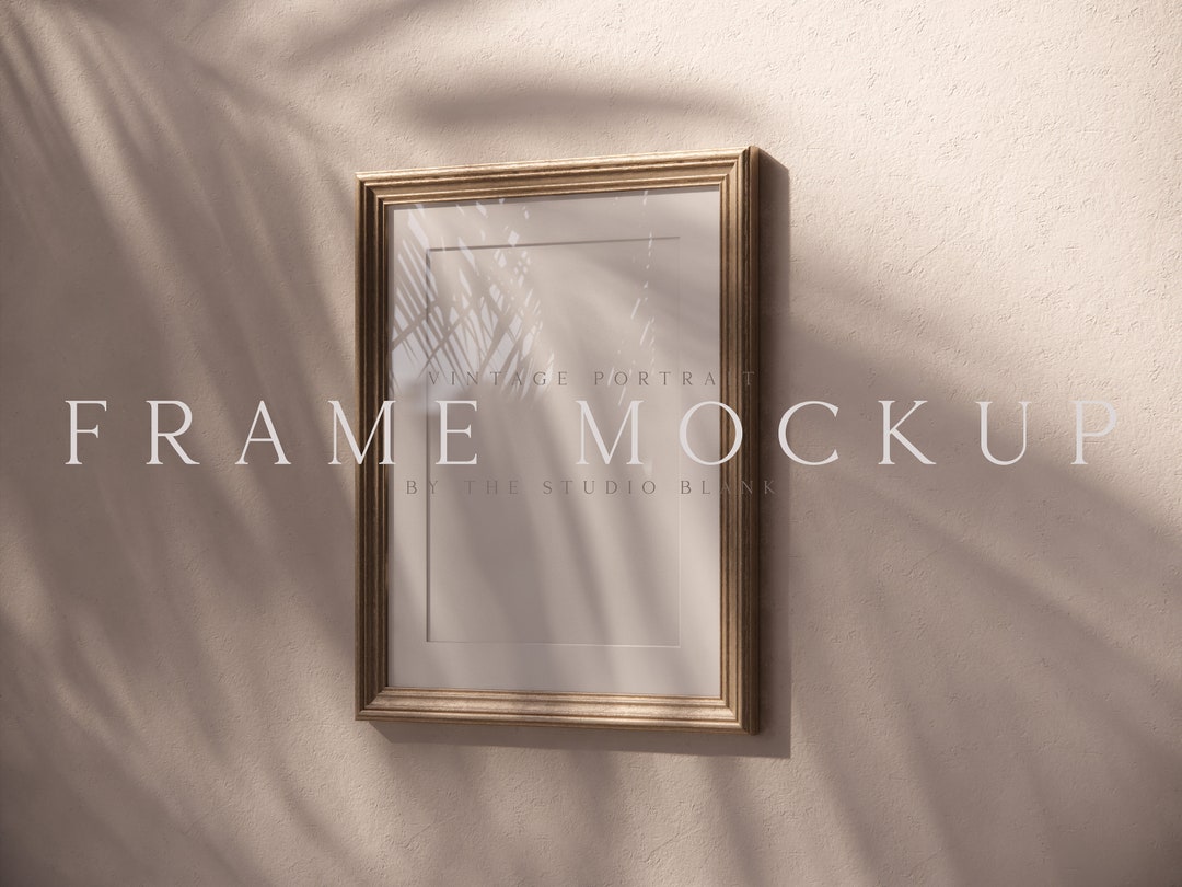 Vintage Frame Mockup, Vintage Art Print Mockup, Shadow Frame Mock Up ...