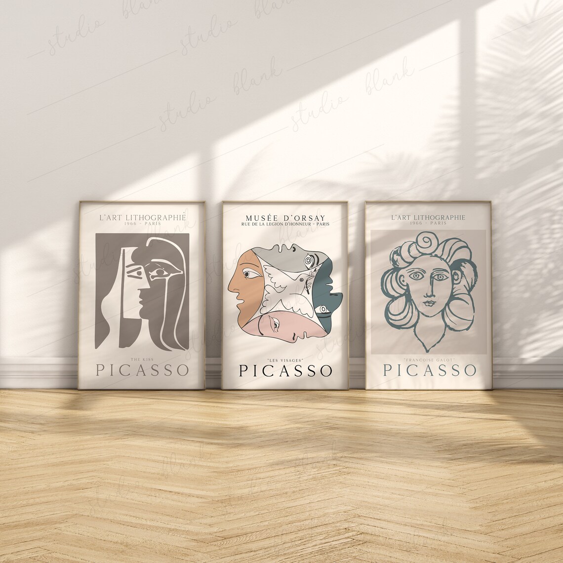 3 Frames Mockup, Art Print Mockup, Minimalistic Mockup, Modern Poster ...