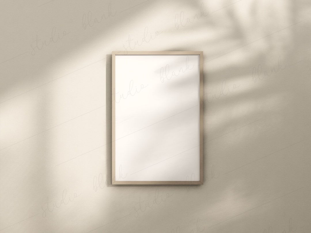 Frame Mockup, Art Print Mockup, Boho Wood Frame Mockup, Minimal Single ...