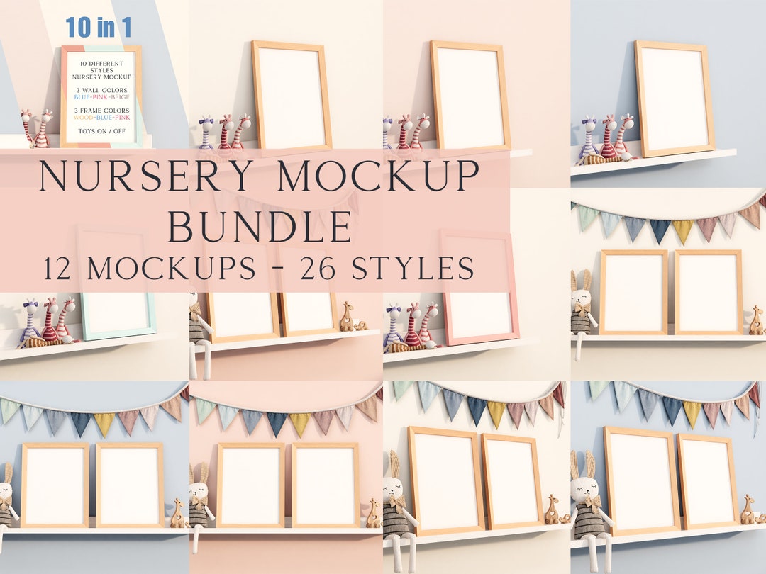 Nursery Mockup Bundle, Kids Print Mockups, Gallery Wall Mockups, Simple ...