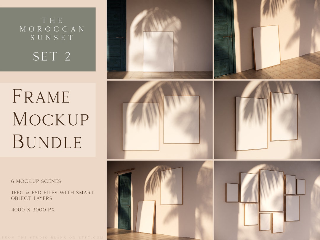 Boho Soft Light Mockup Bundle, Art Print Frame Mockups, Natural Light ...