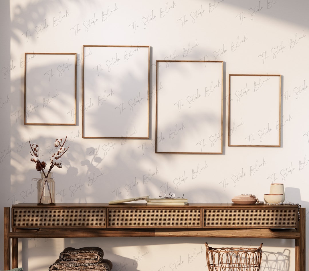 4 Frames Gallery Wall Mockup, Printable Art Mockup, Gallery Art Set ...