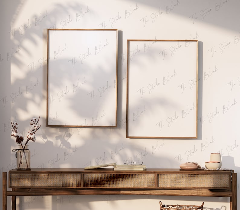 2 Frame Mockup, Gallery Wall Art Print Mockup, Interior Poster Mock Up ...