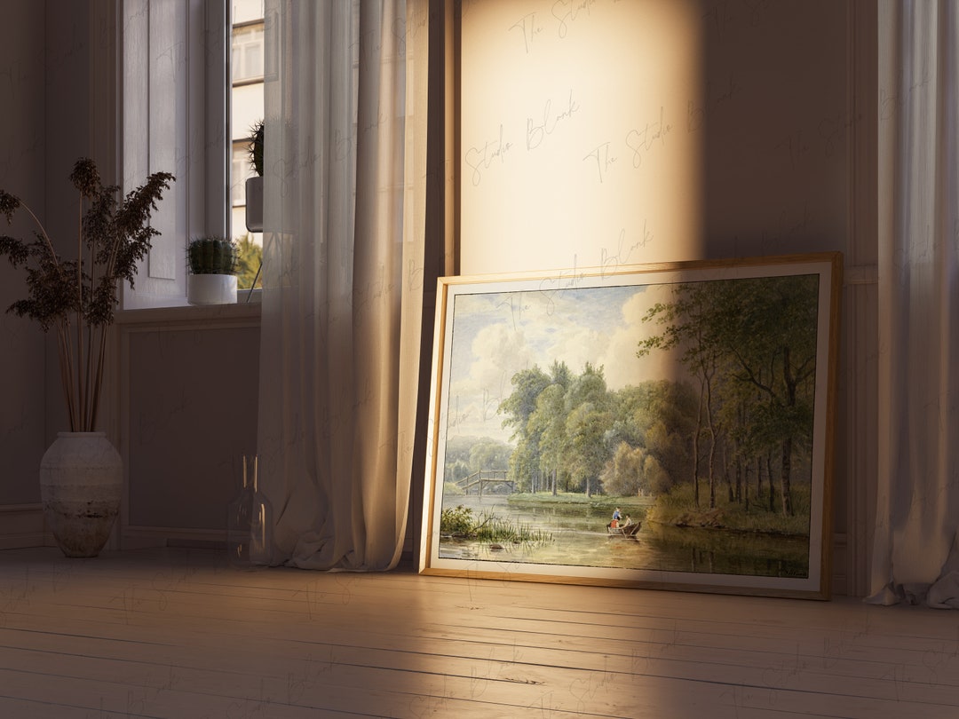Horizontal Frame Mockup, Landscape Frame Mock-up, Art Print Display ...