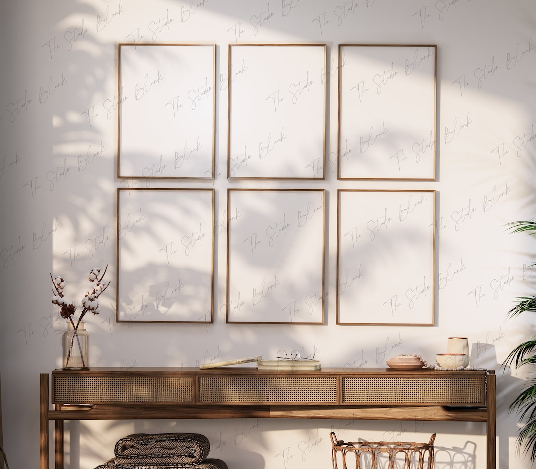 6 Frames Gallery Set Mock Up, Printable Wall Art Mockup, Gallery Poster ...