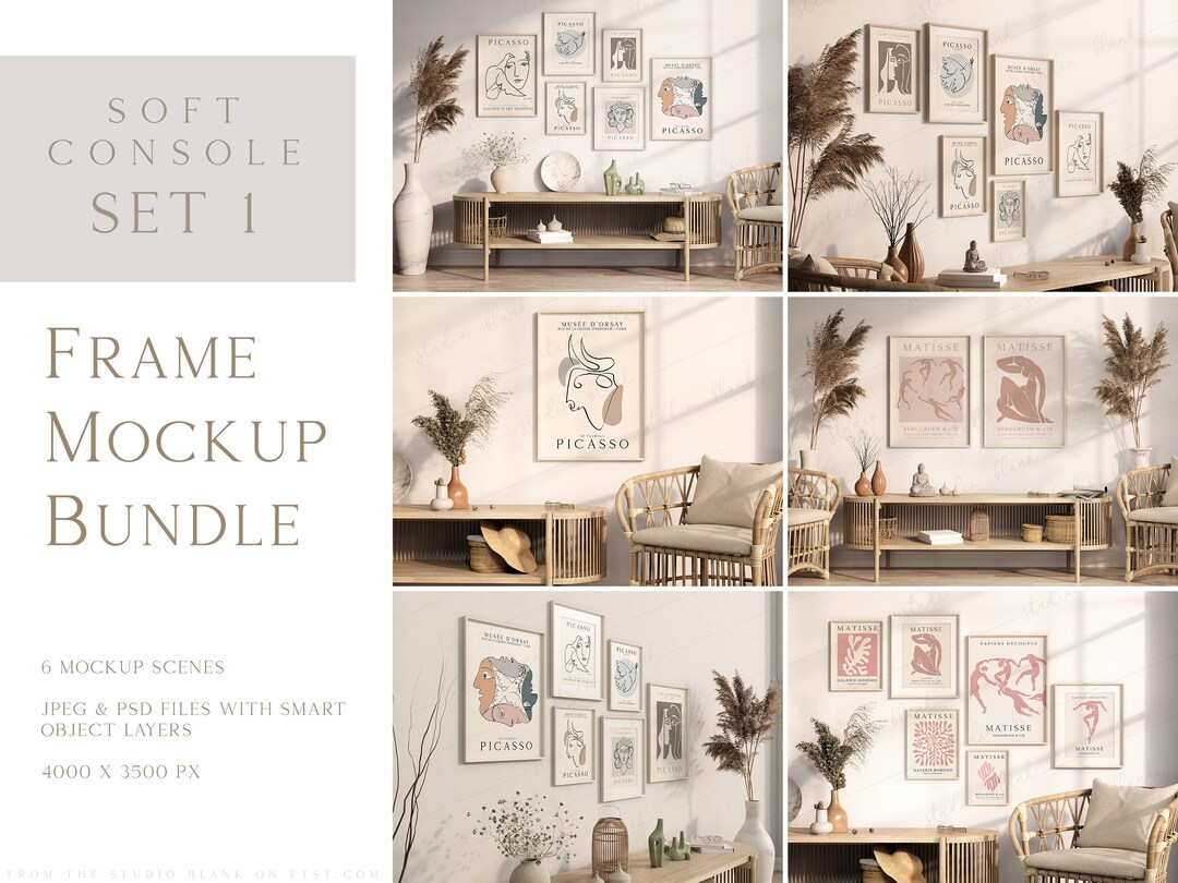 Frame Mockup Bundle, Art Print Mockups, Gallery Wall Mockups, Simple ...