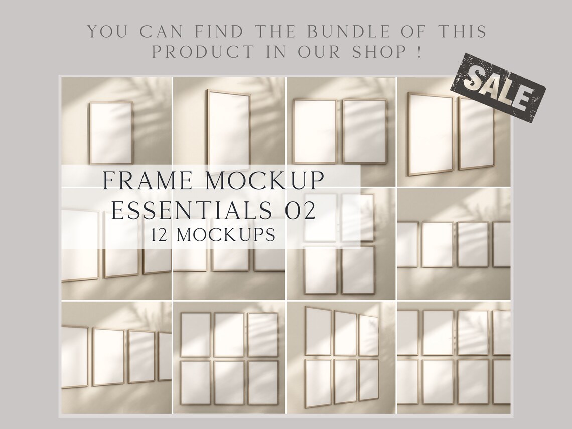 4 Frames Print Mockup, Printable Art Mockup, Modern Minimalist Boho ...