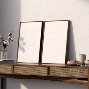 2 Frames Mock-up, Double Frame Art Mockup, Interior Soft Light Frame ...