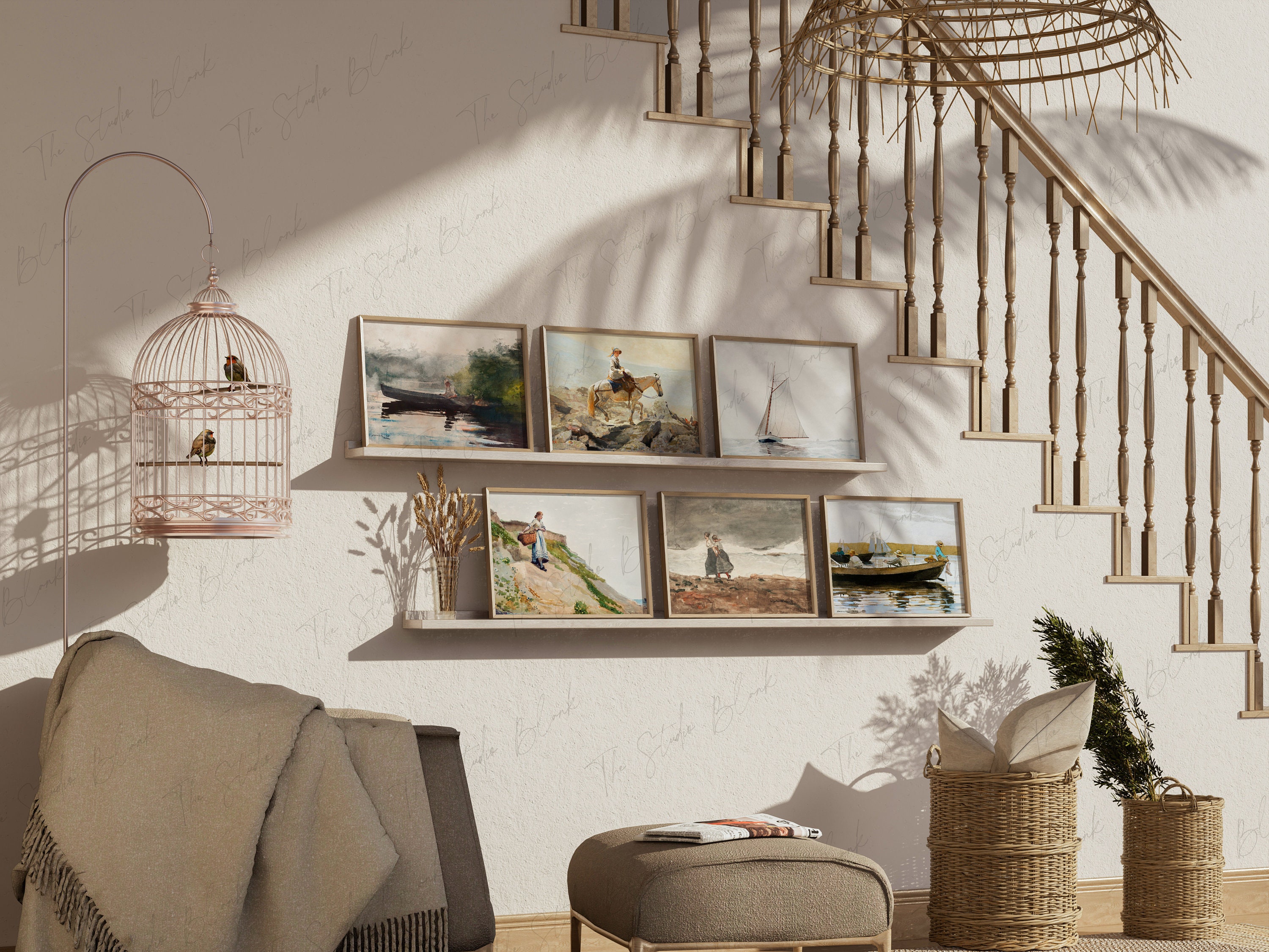 6 Landscape Frames Mockup Gallery Wall Mockup Horizontal - Etsy