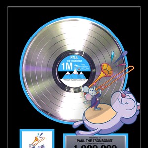 REAL VINYL RECORD Deluxe Personalized Platinum Record Award, 18" X 22 ...