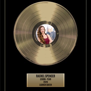 REAL VINYL RECORD Gold Record Award, 18" X 22" Wood Framed Record Award ...