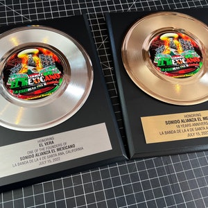 REAL RECORD Solid Wood Plaque Award With 7 Inch Gold Record 45 Single ...