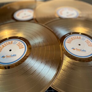 REAL RECORD Custom Record Label 12" Gold Record - Rockstar Award ...