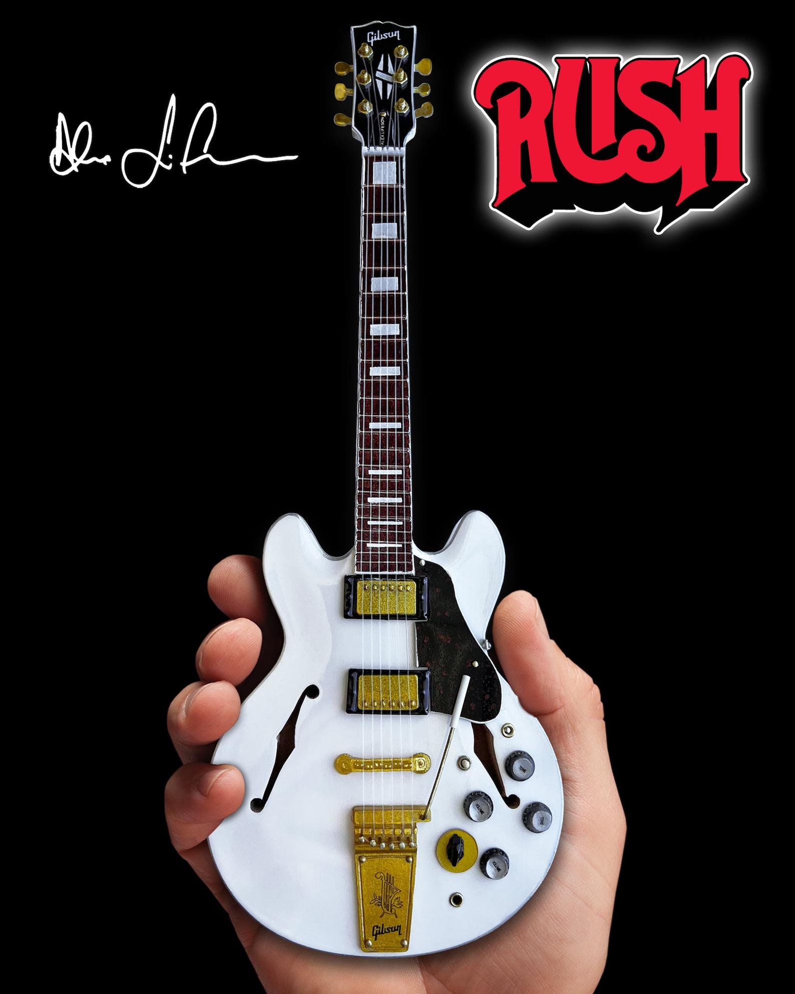 Rush Collectible Alex Lifeson Signature ES-355 Gibson Alpine White ...