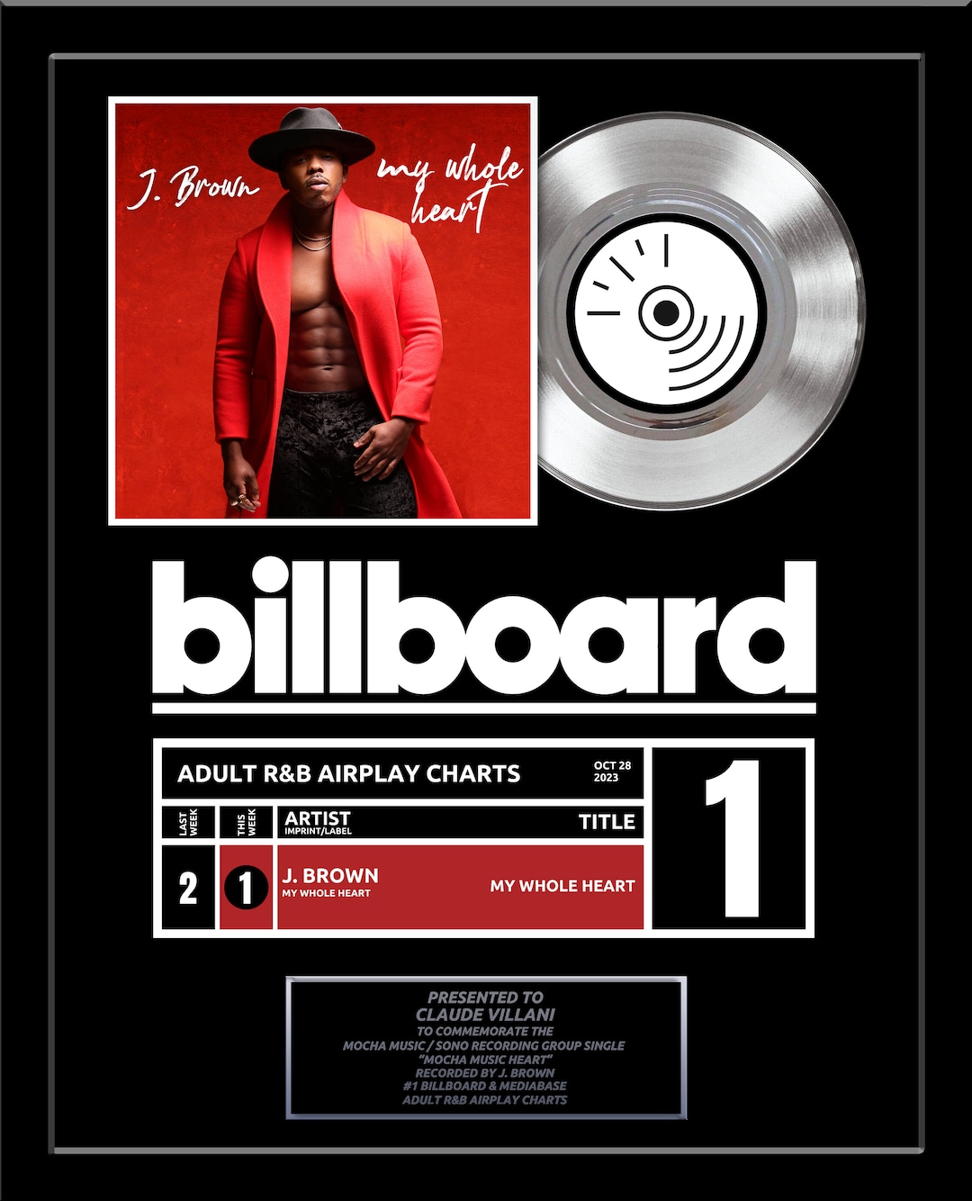 REAL VINYL RECORD Top of the Charts Record Award - Platinum 7" Record ...